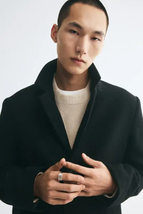 H&M Single-breasted Wool-blend Coat