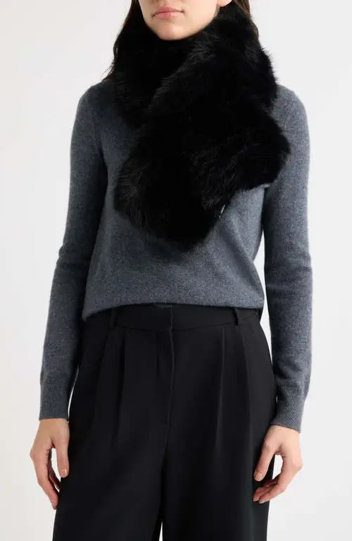 Nordstrom Faux Fur Pull Through Scarf - Black