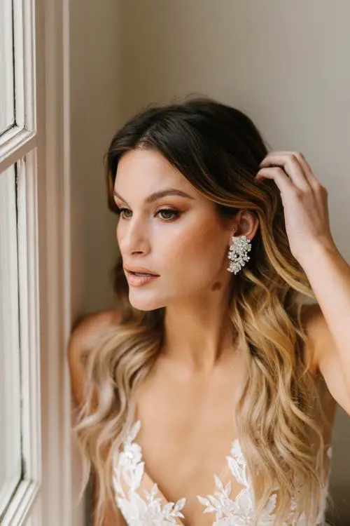 POPPY LANE Merlot Bridal Earrings