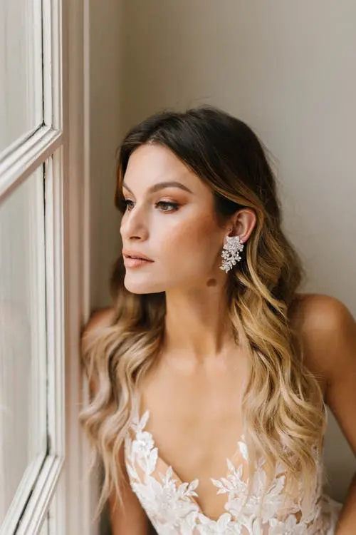 POPPY LANE Merlot Bridal Earrings