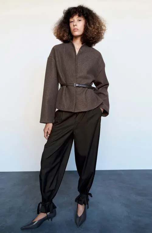 Mango Bow Detail Baggy Pants