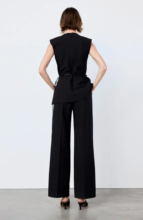 Mango Beaded Belt Sleeveless Jumpsuit