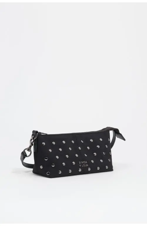 Bimba Y Lola Nylon Crossbody With Leather Details - Black