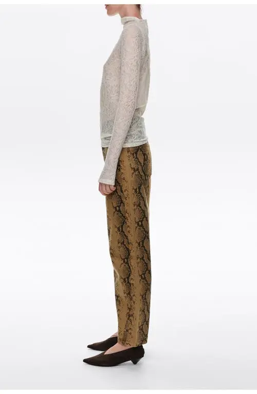 Bimba Y Lola Wool Jacquard Fitted T-shirt - Ivory
