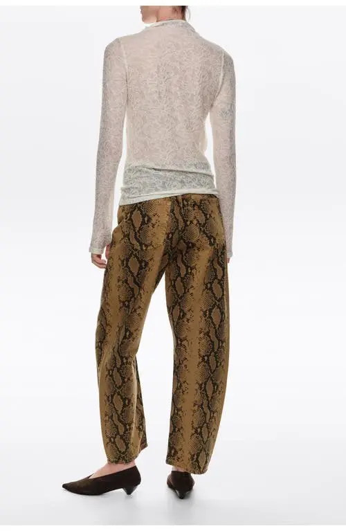Bimba Y Lola Wool Jacquard Fitted T-shirt - Ivory