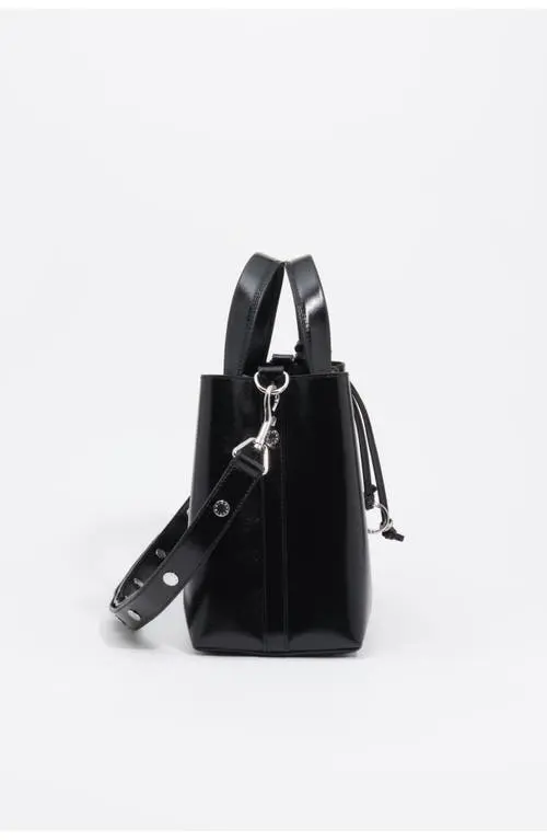 Bimba Y Lola Large Leather Chihuahua Tote - Black
