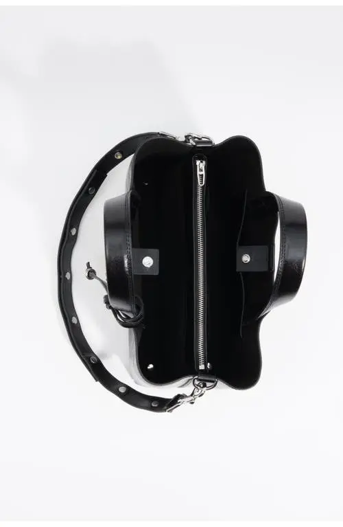 Bimba Y Lola Large Leather Chihuahua Tote - Black