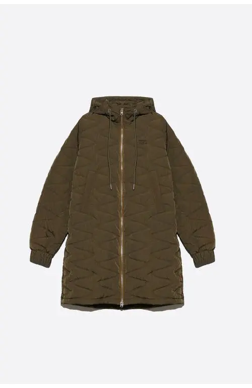 Bimba Y Lola Mid-length Puffer Jacket - Khaki