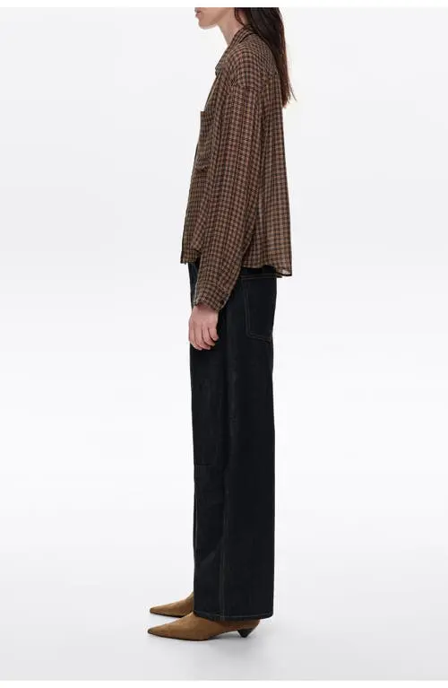 Bimba Y Lola Checked Boxy Fluid Long Shirt