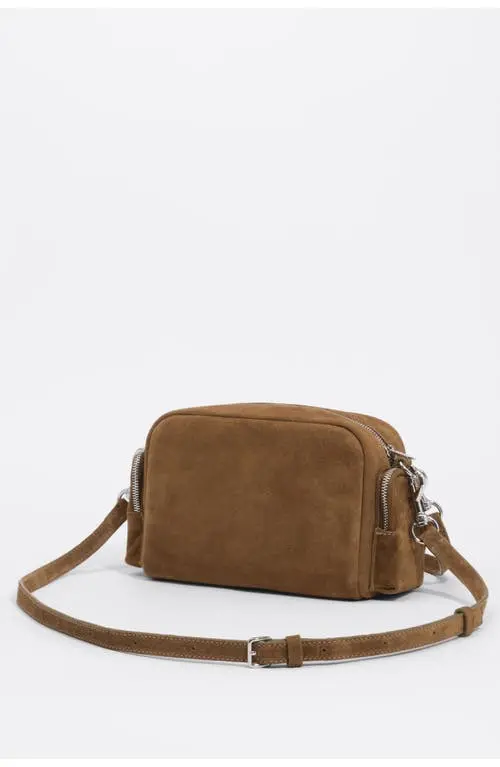 Bimba Y Lola Large Suede Pocket Crossbody Bag - Olive
