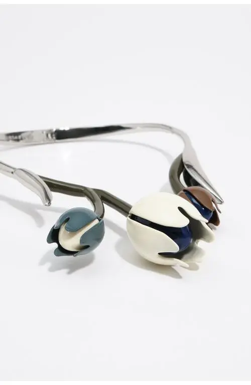 Bimba Y Lola Rigid Necklace With Enamel Tulips