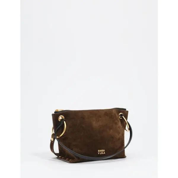 Bimba Y Lola Medium Suede Trapeze Bag - Fango
