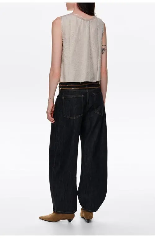 Bimba Y Lola Lingerie-style Lace Trim Tank Top