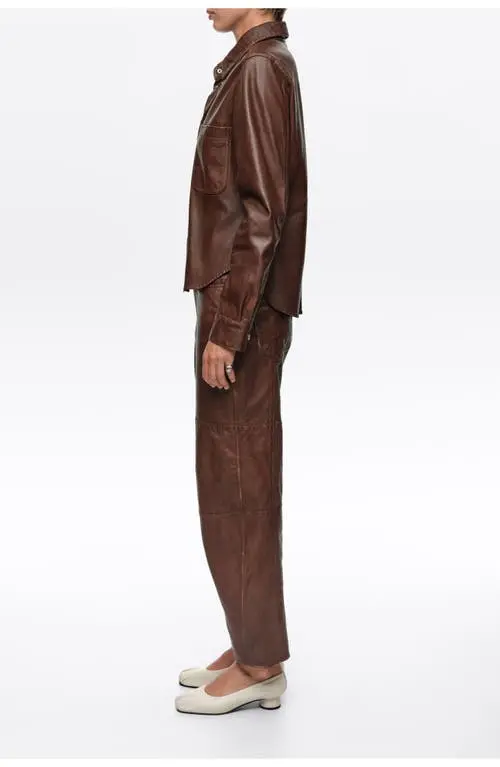 Bimba Y Lola Washed Leather Shirt