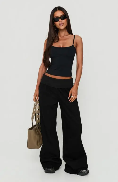 Princess Polly Daily Define Thin Strap Tank Top - Black