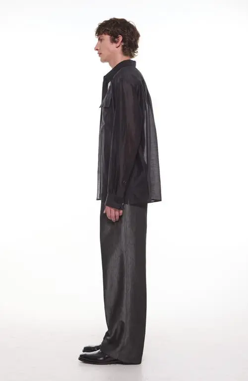 Helmut Lang Sheer Cargo Button Up Shirt