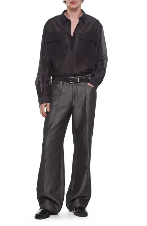 Helmut Lang Sheer Cargo Button Up Shirt