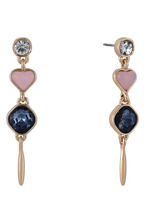Badgley Mischka Heart And Stone Linear Drop Earrings