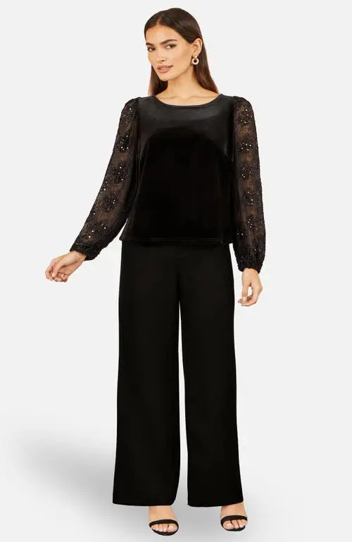 YUMI Tie Neck Evening Blouse