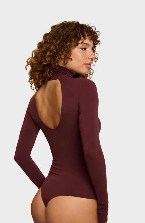 Commando Ballet Turtleneck U-back Bodysuit - Raisin
