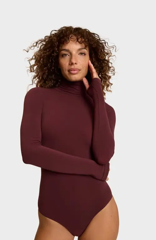 Commando Ballet Turtleneck U-back Bodysuit - Raisin