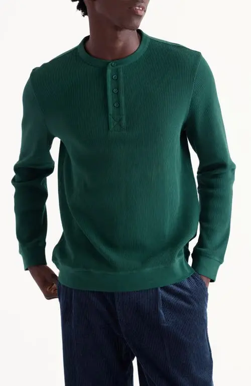 SEASALT CORNWALL Brigantine Long Sleeve Waffle Henley T-shirt