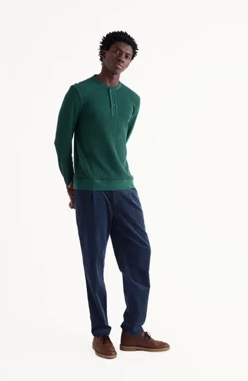 SEASALT CORNWALL Brigantine Long Sleeve Waffle Henley T-shirt