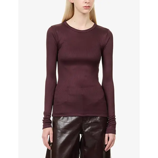 AGOLDE Delphi Slim Ribbed Jersey Top