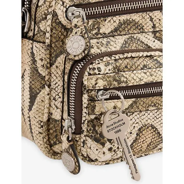 Acne Studios Camero Party Snake-print Leather Shoulder Bag