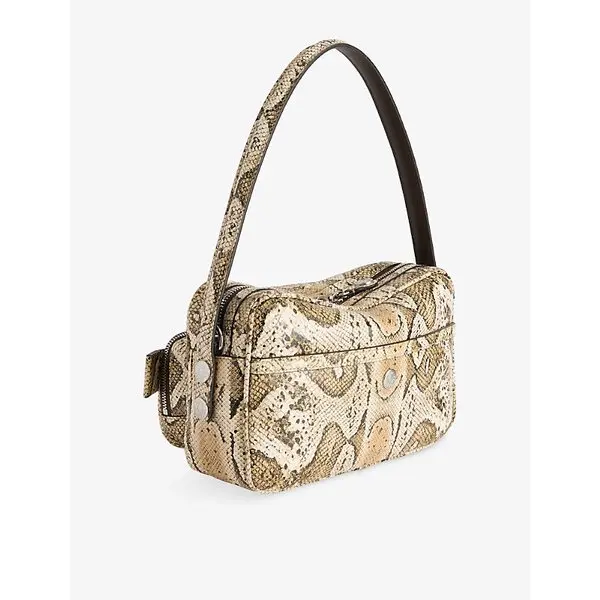 Acne Studios Camero Party Snake-print Leather Shoulder Bag