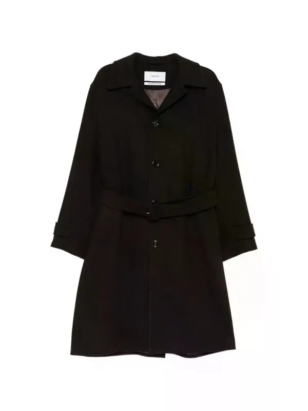 LARDINI Herringbone Belted Coat
