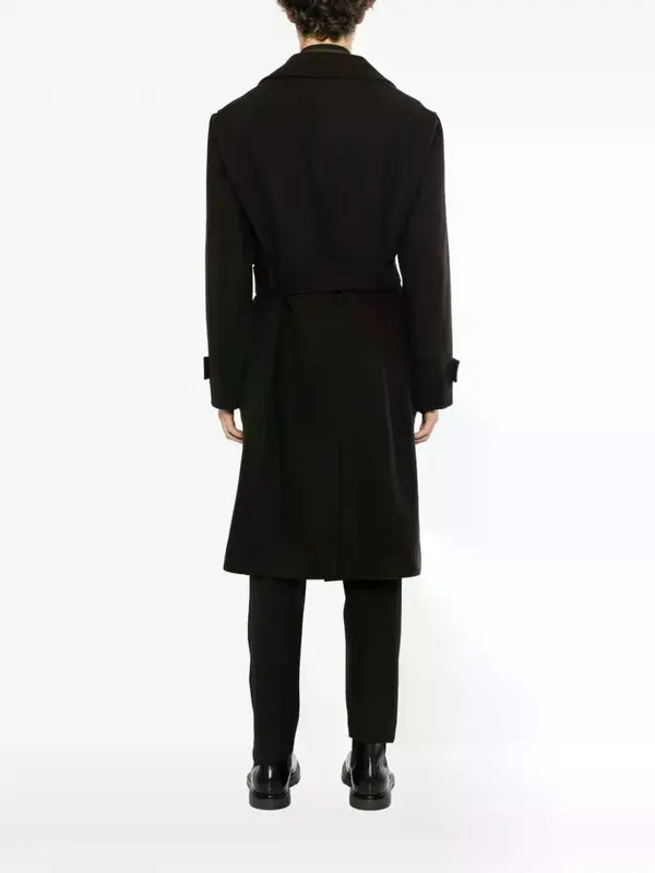 LARDINI Herringbone Belted Coat
