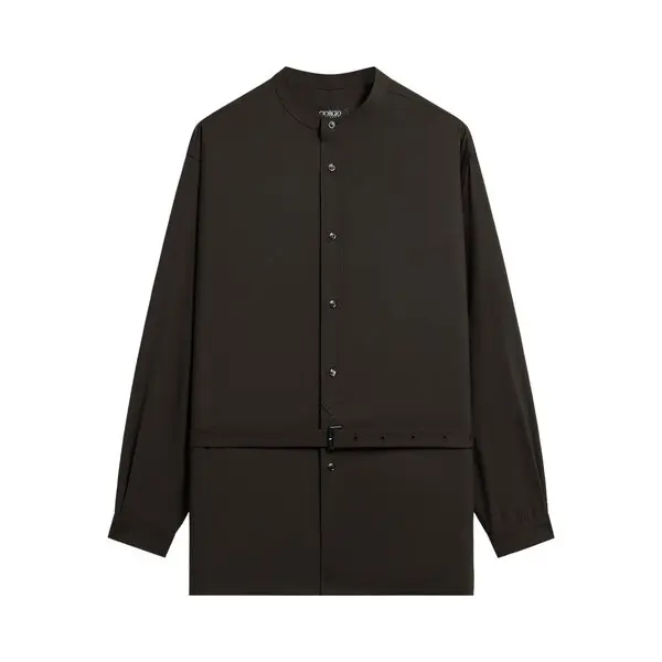 Kith Giorgio Armani & Virgin Wool Belted Shirt 'ganache