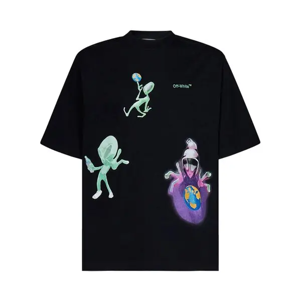 Off-White Alien Skills Over Skate Short-sleeve Tee /green - Black