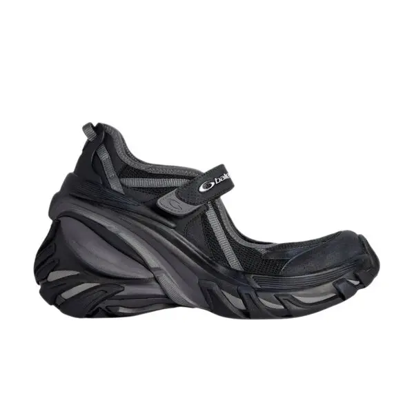 Balenciaga Wmns Hydra Mary Jane Slip-on Sneakers Dark Grey - Black