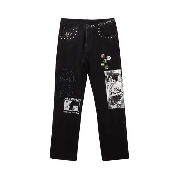 PLEASURES X Dead Kennedys Diy Straight Leg Denim
