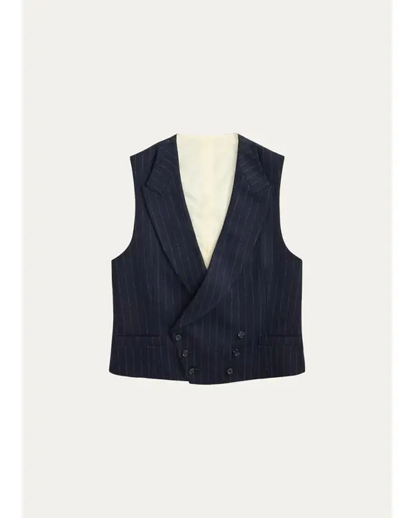 Ralph Lauren Purple Label Hand-tailored Chalk-stripe Vest