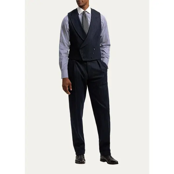 Ralph Lauren Purple Label Hand-tailored Chalk-stripe Vest