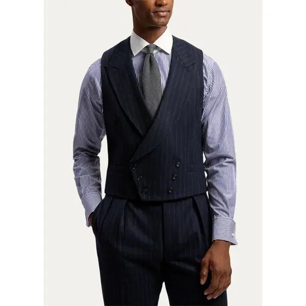 Ralph Lauren Purple Label Hand-tailored Chalk-stripe Vest