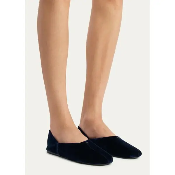 Khaite Velvet Mary Janes - Midnight