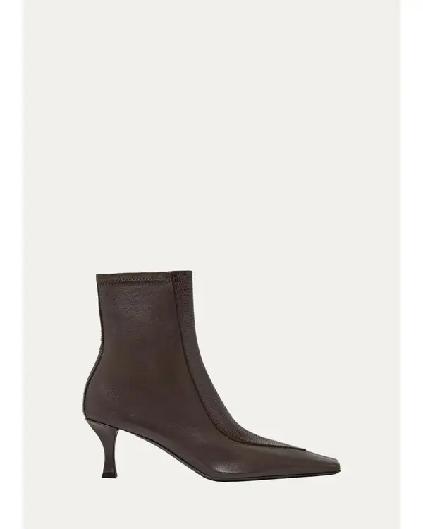 Proenza Schouler 60mm Trap Stretch Leather Ankle Boots - Umber