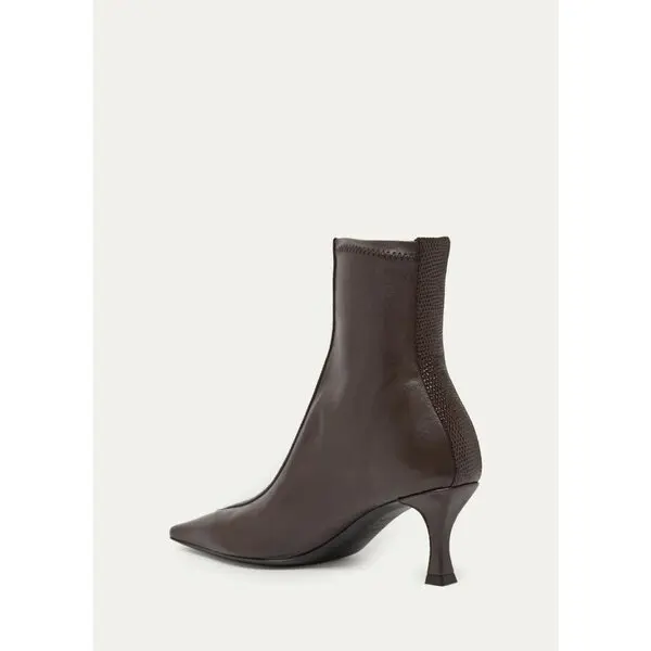 Proenza Schouler 60mm Trap Stretch Leather Ankle Boots - Umber
