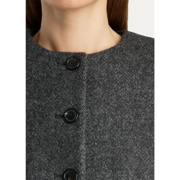 Khaite Enzi Single-breasted Wool Collarless Peplum Jacket