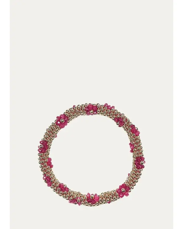 Meredith Frederick Daisy 14k Yellow Gold & Ruby Bracelet - Red