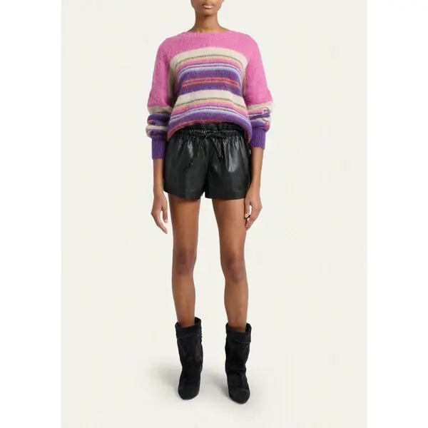 Isabel Marant Étoile Drussell Striped Mohair Knit Oversized Sweater