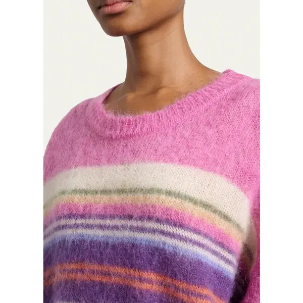 Isabel Marant Étoile Drussell Striped Mohair Knit Oversized Sweater