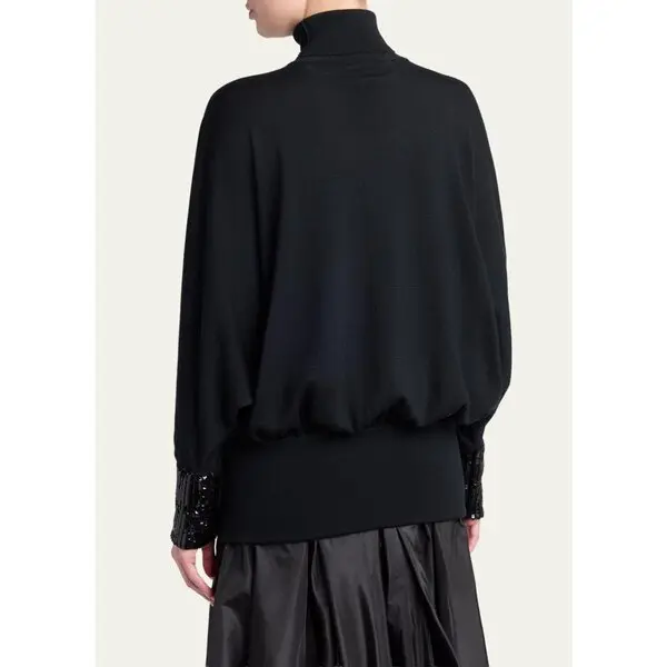 Valentino Garavani Turtleneck Sequined Balloon Sweater