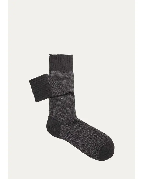 SOZZI CALZE Birdseye Oxford Crew Socks - V005