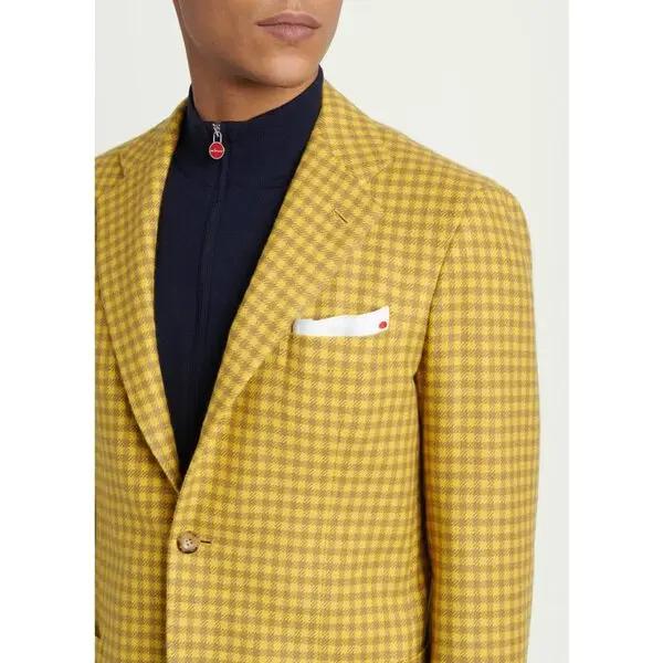 Kiton Cashmere Check Two-button Sport Coat