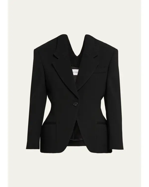 Givenchy Single-breasted Slashed Jacket - Black